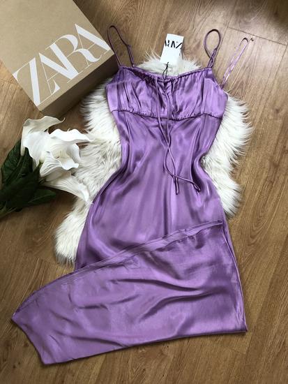 Zara slip lila haljina od viskoze