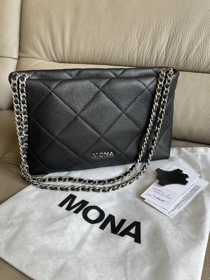 Mona crna kozna torba