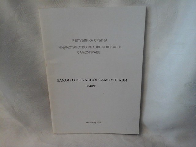 Zakon o lokalnoj samoupravi 2001 god nacrt