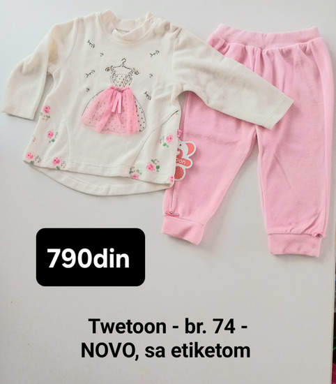 Twetoon trenerka bebe devojčice roze br.74 NOVO