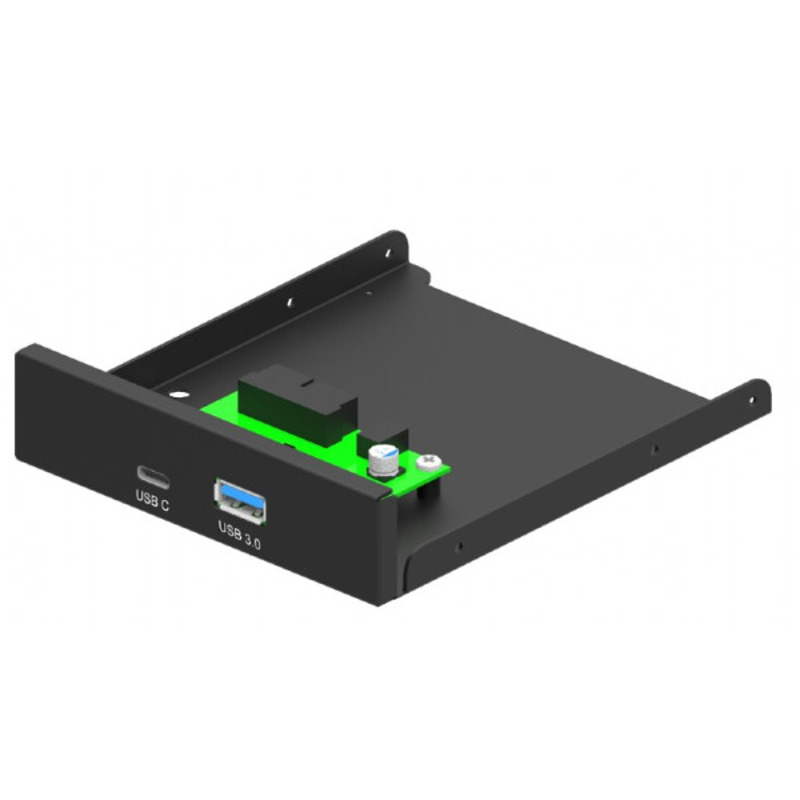 FDI3-U3C-01 Gembird interni 3.5 prednji PC panel USB 3.1 Type-A + Type-C port, crni