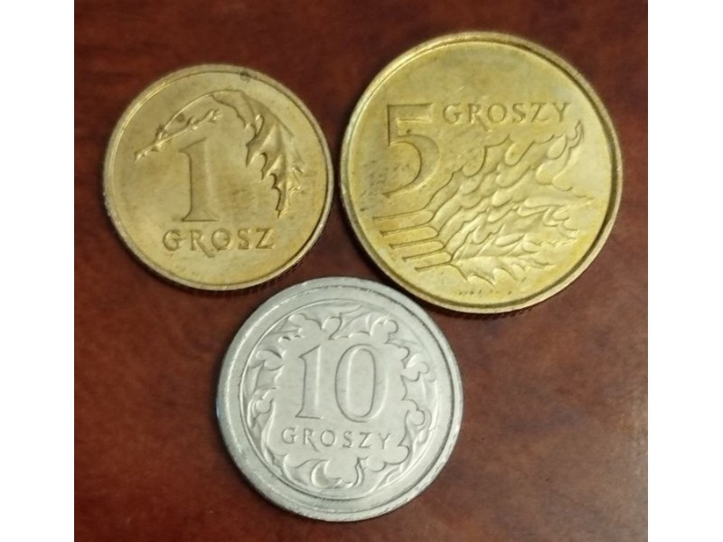 ** POLJSKA - LOT 1, 5 i 10 GROŠA 2000. **