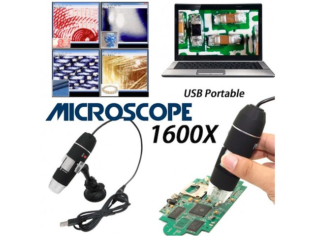 Mikroskop 3 u 1 (USB, mikro USB, Type - C) 1600x