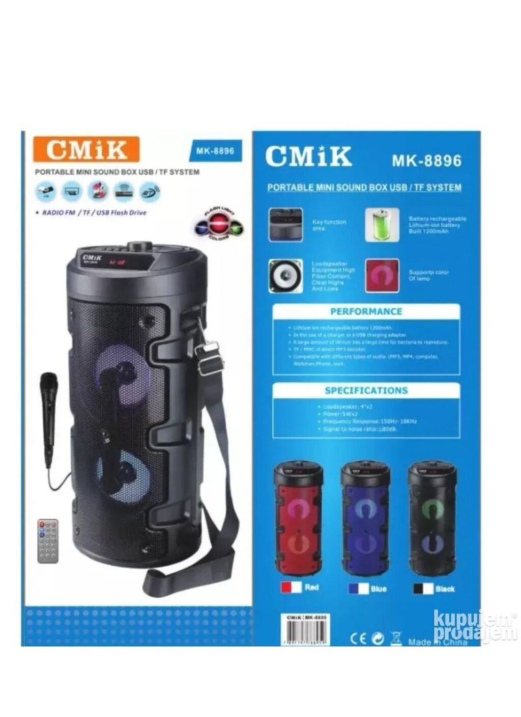 CMIK MK 8896 Takodje podrzava AUX, MP3, BlueTooth, FM Radio, Dobijate