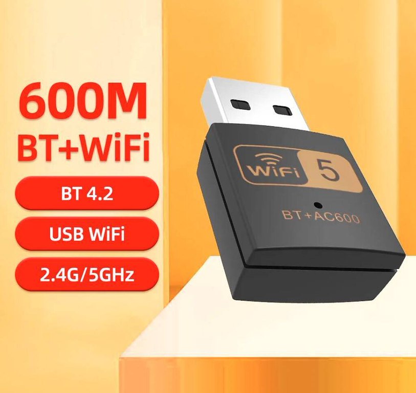 Dvopojasni 2.4G i 5G bežični USB WiFi adapter Pogodan za bežično