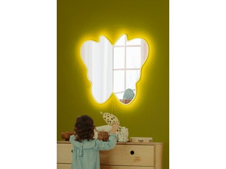 HANAH HOME Ogledalo sa LED osvetljenjem Butterfly Silver Yellow