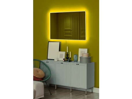 HANAH HOME Ogledalo sa LED osvetljenjem Rectangular 40x60 cm Yellow