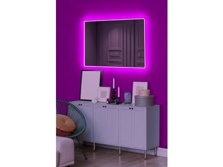 HANAH HOME Ogledalo sa LED osvetljenjem Rectangular 40x60 cm Pink