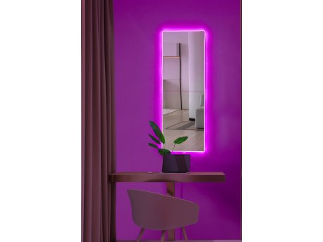 HANAH HOME Ogledalo sa LED osvetljenjem Rectangular 20x80 cm Pink