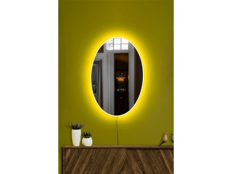 HANAH HOME Ogledalo sa LED osvetljenjem Elliptical Single 30x40 cm Yellow