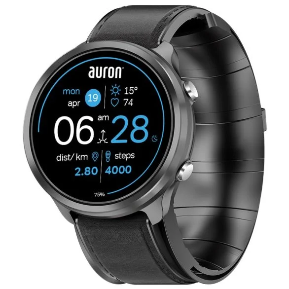 Auron Smart Watch SW30 Black leather