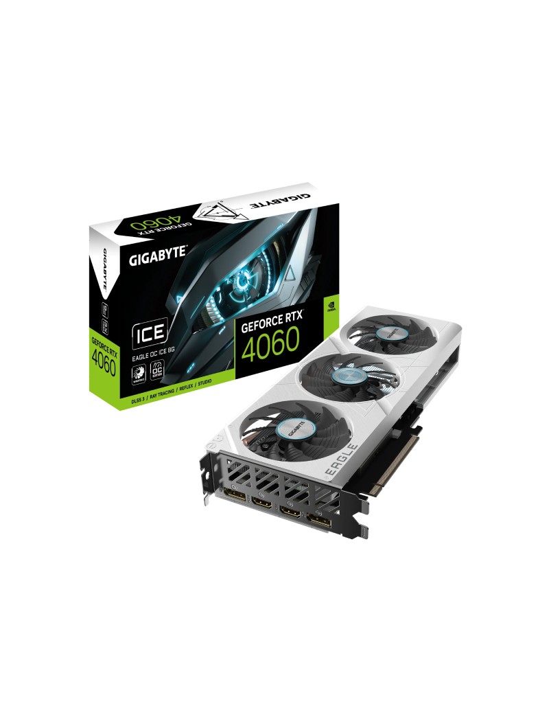 GIGABYTE nVidia GeForce RTX 4060 8GB 128bit GV-N4060EAGLEOC ICE-8GD