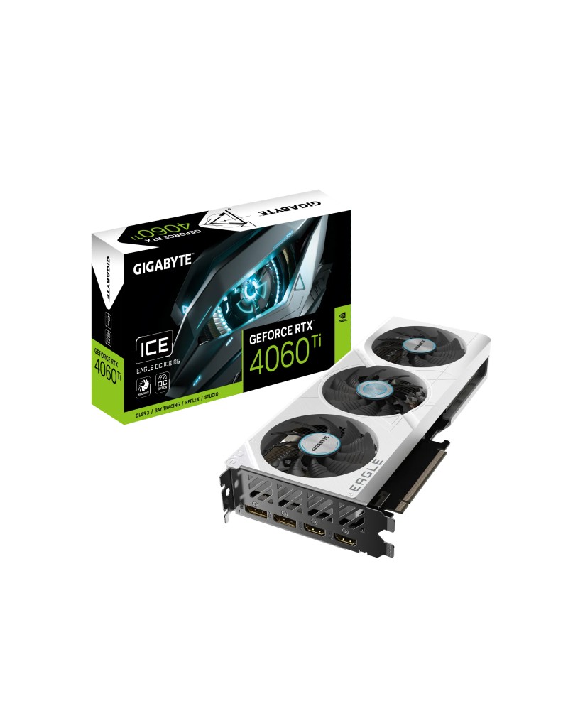 GIGABYTE nVidia GeForce RTX 4060 Ti 8GB 128bit GV-N406TEAGLEOC ICE-8GD