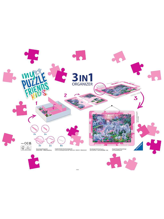 Ravensburger 3U1 Organizator Za Dečije Slagalice U Roze Boji