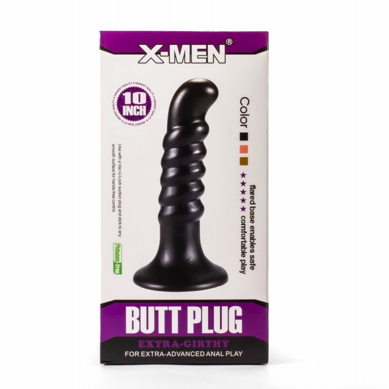 X-Men 10" Extra Girthy Butt Plug Bl, XMEN000163 / 7872