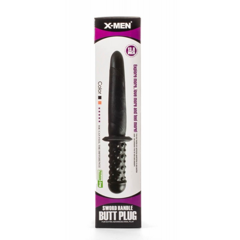 X-Men 13.8" Sword Handle Butt Plug Black II, XMEN000187 / 7874