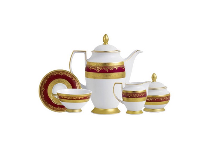 ROYAL GOLD BORDO SET ZA KAFU, 6 OSOBA