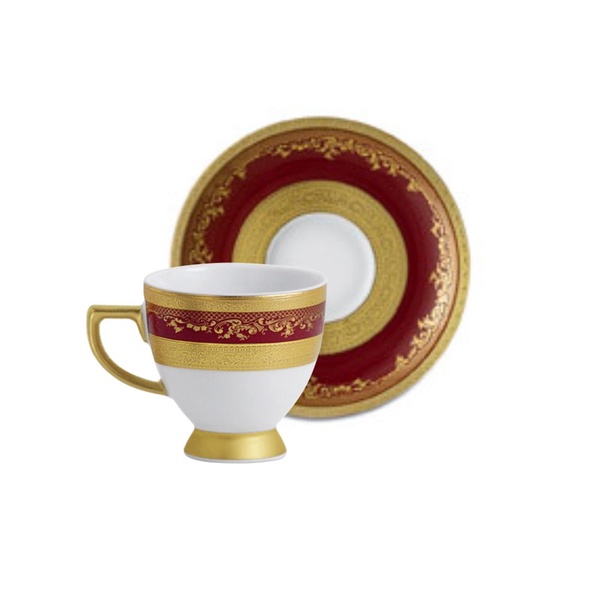 ROYAL GOLD BORDO šoljice za espresso, 12 delova