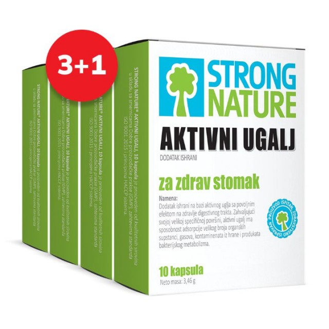 AKTIVNI UGALJ KAPSULE 250MG 10X250MG AKCIJA 3+1 GRATIS