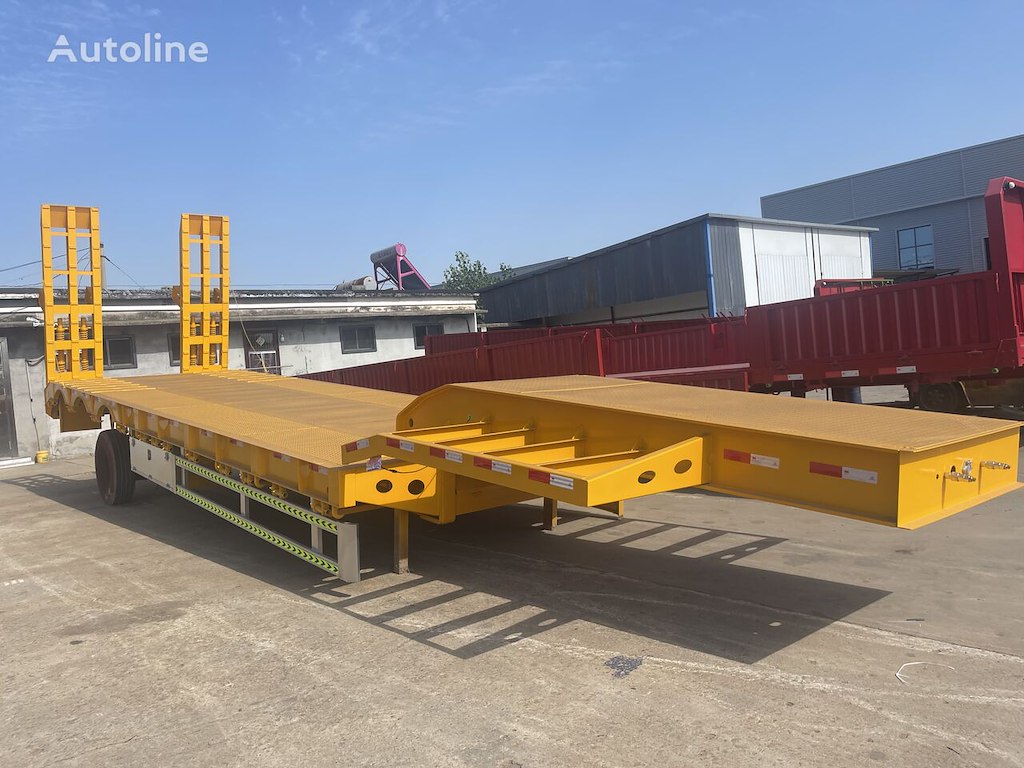 3 Axle 60-100 Ton Hydraulic Extendable Lowboy Loader Lowbed Low poluprikolica sa niskom platformom