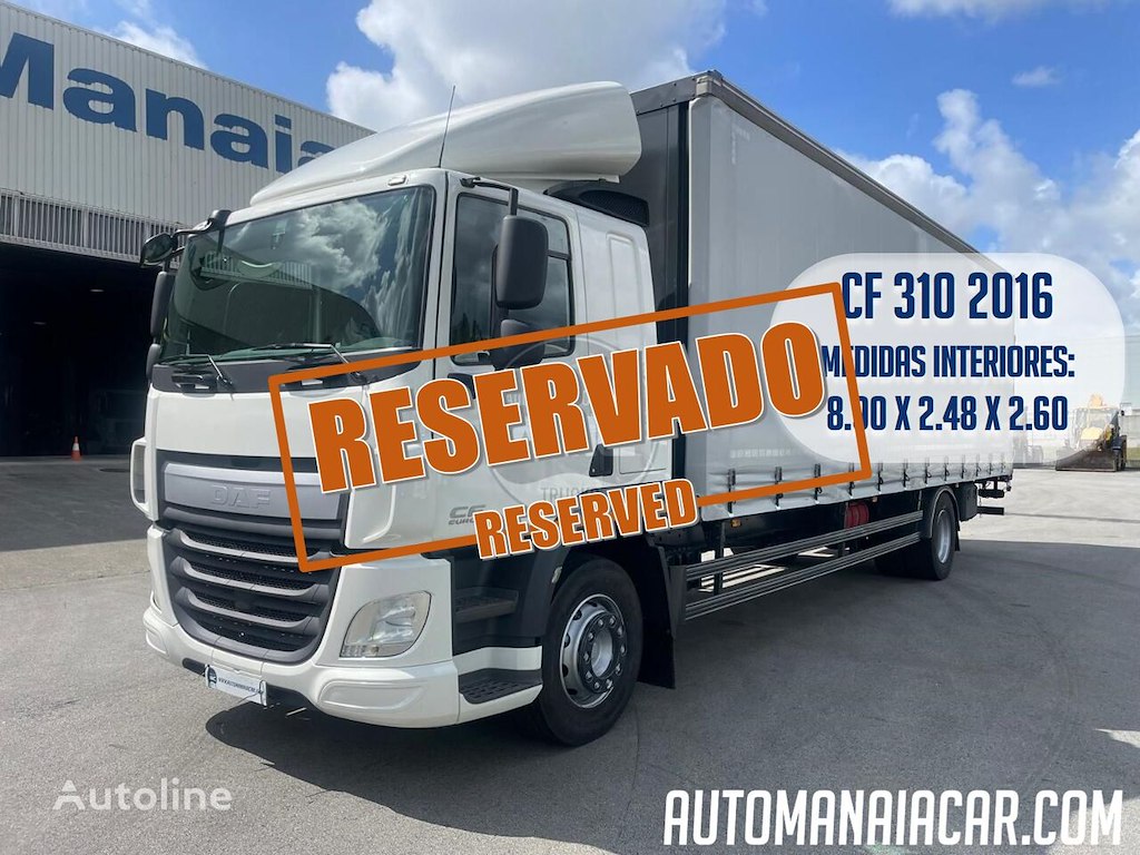 DAF CF 310 EURO6 4X2 2016 CAIXA DE CORTINAS 8.90 X 2.48 X 2.60 kamion sa klizna zavesa cerada