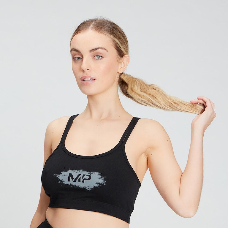 MP Women's Chalk Graphic Sports Bra - Black