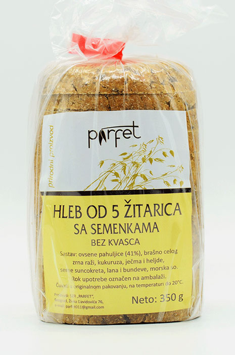 Beskvasni hleb od 5 žitarica 350g