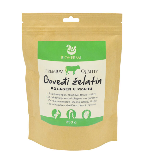 Goveđi želatin – kolagen u prahu 250g Bioherbal