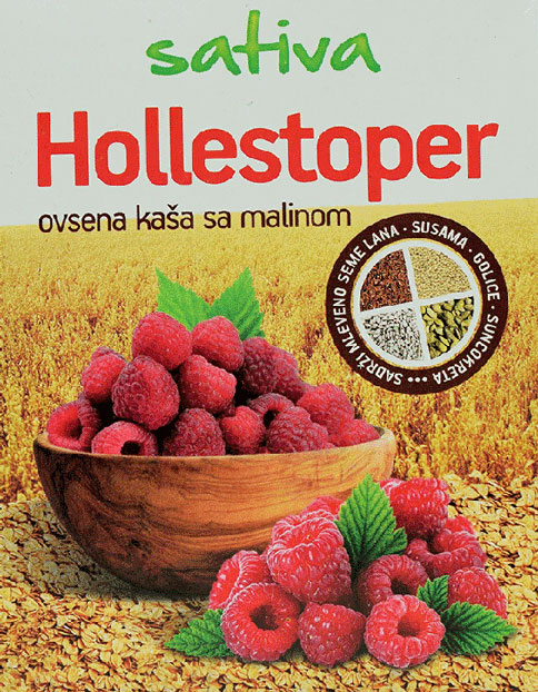 Hollestoper ovsena kaša sa malinom 2x70g