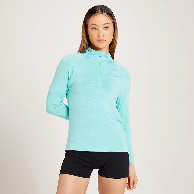 MP Women's Performance Training 1/4 Zip Top - ženska majica dugih rukava sa rajsferšlusom - arktičkoplavo-beli melanž