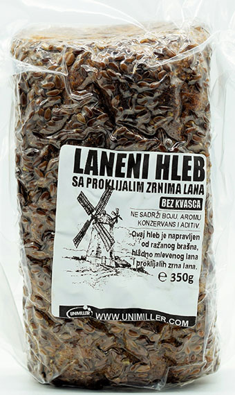 Laneni hleb bez kvasca 350g Unimiller