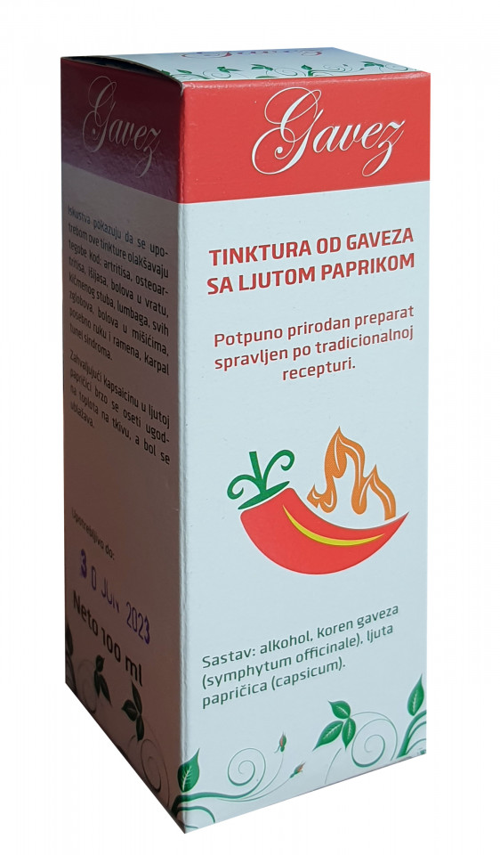 Tinktura od gaveza sa ljutom paprikom 100ml Gavez