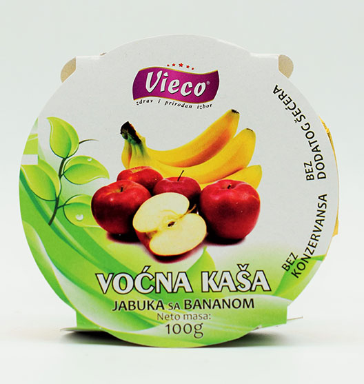 Voćna kaša od jabuke i banane 100g Vieco