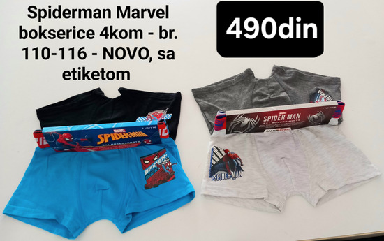 Spiderman bokserice za dečake 4kom br.110-116 NOVO