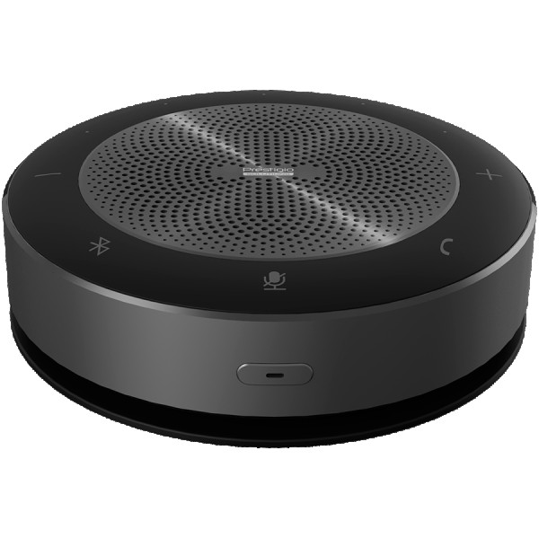 Prestigio Solutions Video Conferencing Speakerphone Alpha: 5W, 6 mic, 5m (Radius), Wireless charging, Connection via USB Type-C, AUX or BT4