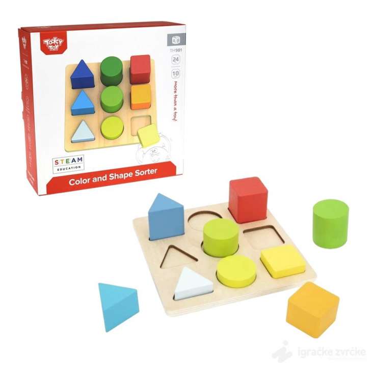 Tooky Toy Igračka za učenje boja i oblika