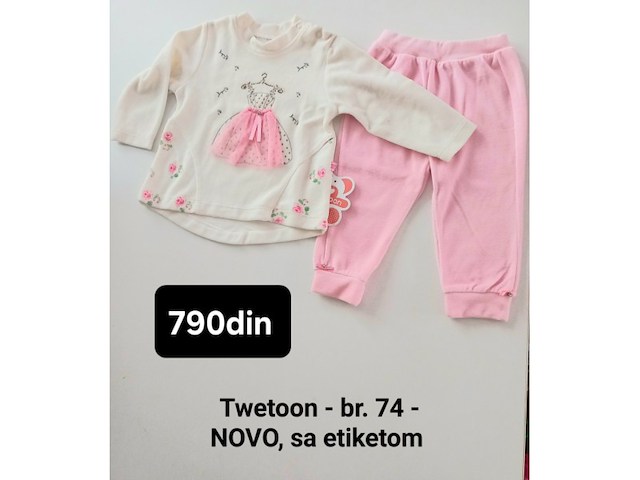 Twetoon trenerka za bebe devojčice roze br. 74 - NOVO