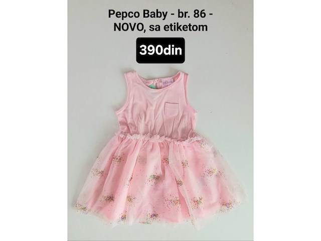 Pepco haljina bebe devojčice roze til br. 86 - NOVO