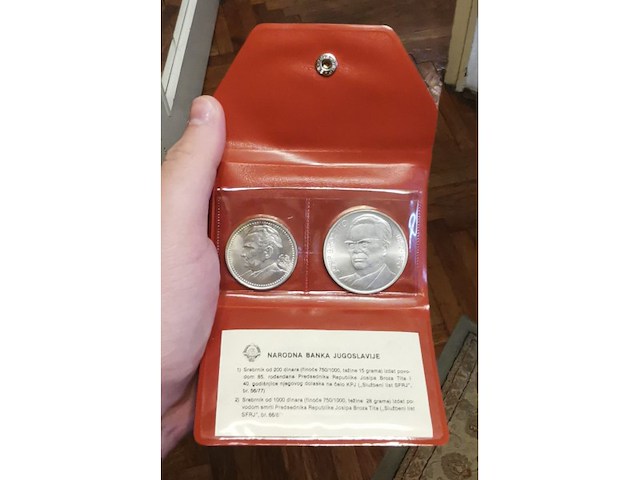 Tito komplet srebrnjaka, 200 i 1000 dinara, RRR