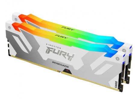 KINGSTON DIMM DDR5 32GB (2X16GB KIT) 8000MT/S KF580C38RWAK2-32 FURY RENEGADE SILVER/WHITE RGB XMP