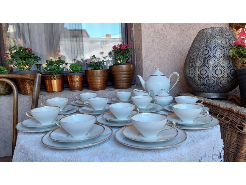 Porcelanski Servis Za Čaj, Kafu I Kolače, Ručni Rad