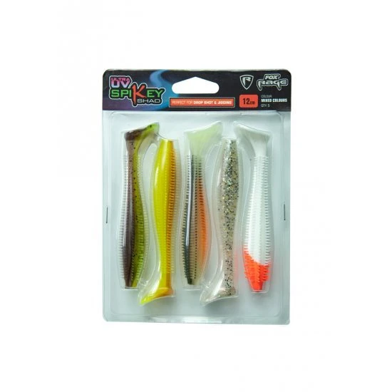 FOX RAGE SPIKEY SHAD 12CM MIXED UV COLOR PACK 5 PIECES (NMC031)