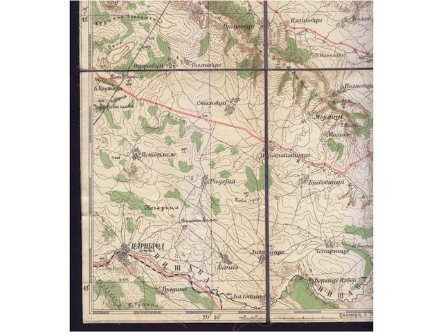 RŽANA - detaljna vojna karta- mapa c.1900