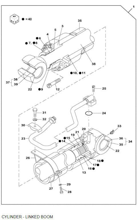 Case KRV21260 hidraulični cilindar za CX210C CX210D CX230B CX230C CX230D građevinske mašine