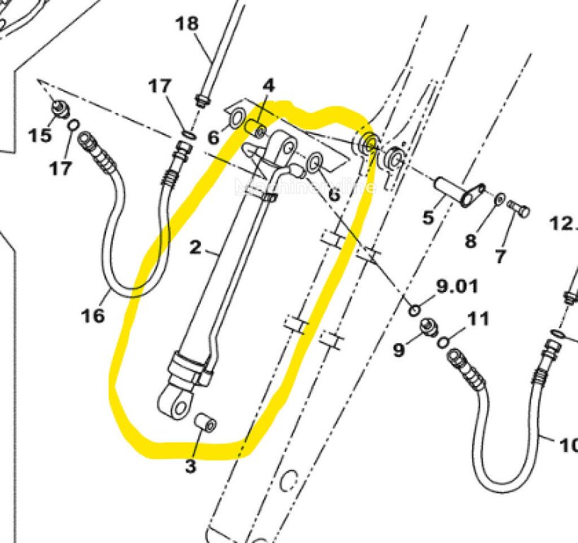 Case KRV37200 hidraulični cilindar za CX210B CX220B građevinske mašine