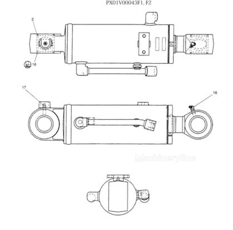 New Holland PX01V00043F2 hidraulični cilindar za Case CX31B CX35B CX36B CX39B građevinske mašine