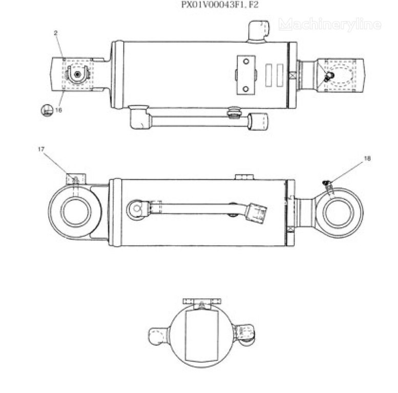 New Holland 72282054 72282054 hidraulični cilindar za E30.2SR E35.2SR mini bagera