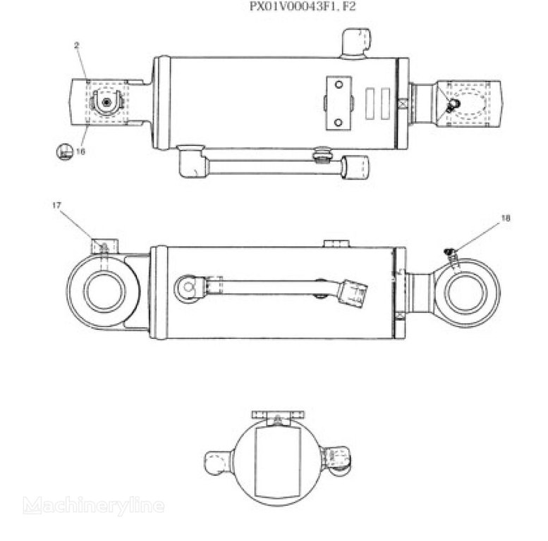 New Holland PX01V00043F1 PX01V00043F1 hidraulični cilindar za E30.2SR E35.2SR mini bagera