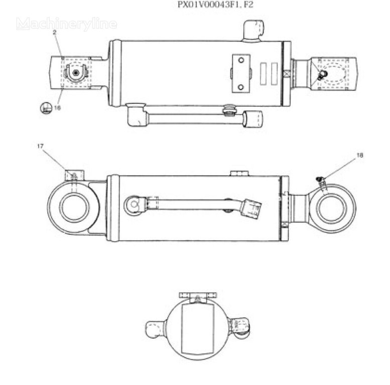 New Holland 72286391 72286391 hidraulični cilindar za New Holland E30.2SR E35.2SR mini bagera