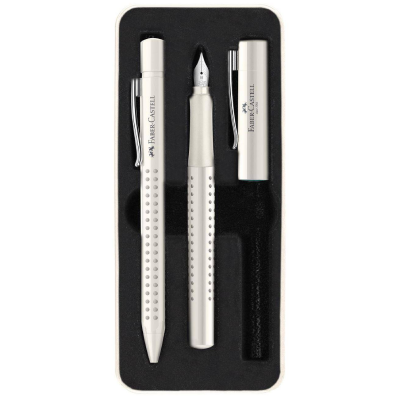 Faber - Castell set - Hemijska olovka i naliv pero, Grip coconout milk, M